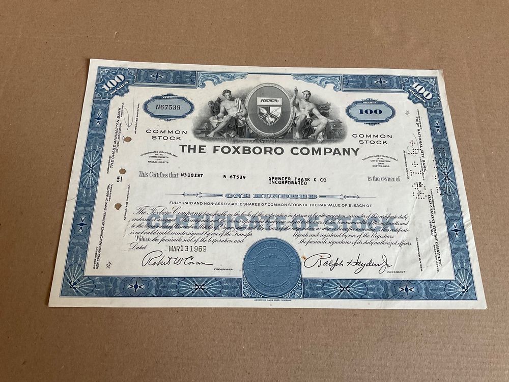 AKTIENSCHEIN, USA, THE FOXBORO COMPANY | Kaufen auf Ricardo