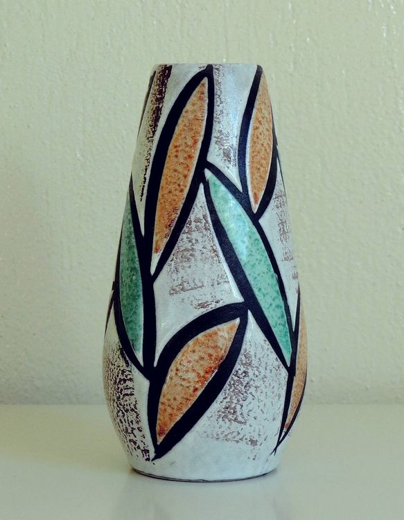 Vase vintage, céramique Scheurich 529, motif végétal, 60-70s (Gebraucht ...