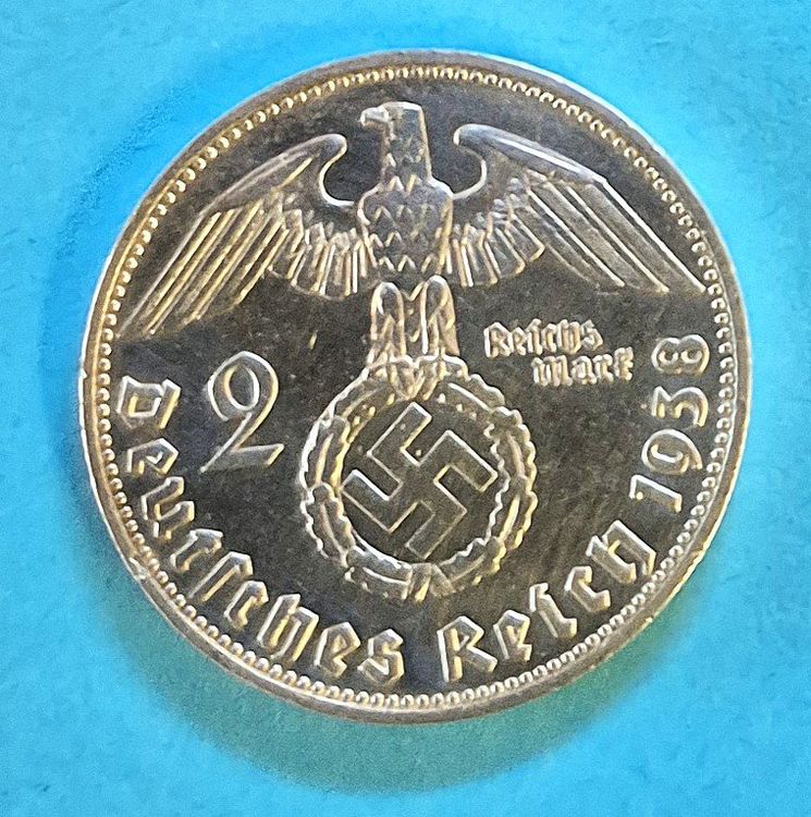 2 ReichsMark 1938 E Silber "Nazi-Deutschland" TopErhaltung (Gebraucht ...
