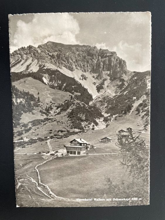 AK FL Alpenhotel Malbun mit Ochsenkopf (Liechtenstein) (Gebraucht) in Thal für CHF 2 – mit ...