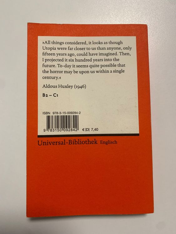 Aldous Huxley - Brave New World (Reclam) (Gebraucht) in Burgdorf für ...