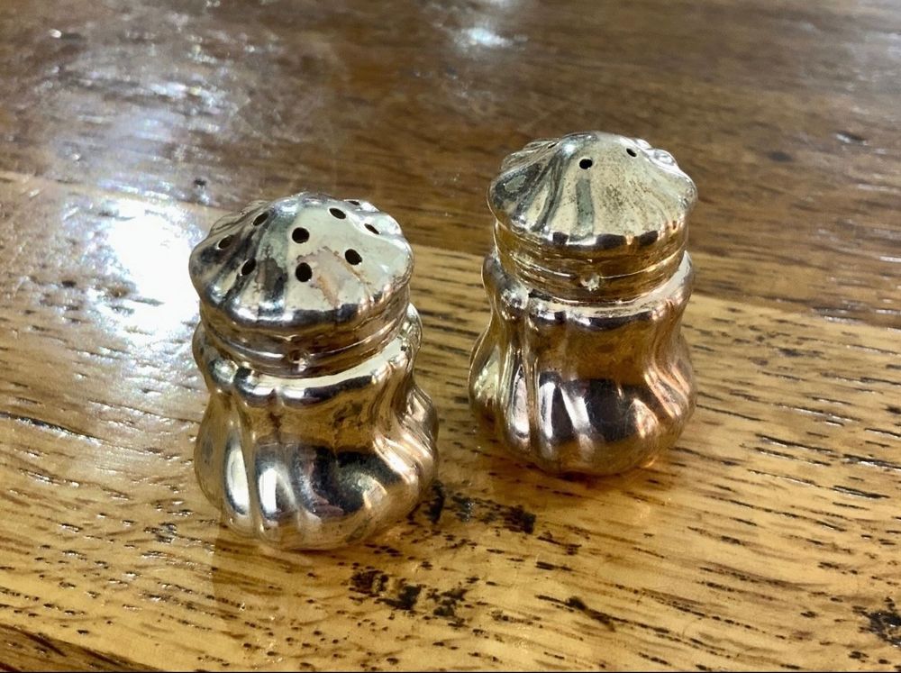 VINTAGE - 925 Sterling Silber - 2 mini Salz / Pfeffer Streue | Kaufen ...