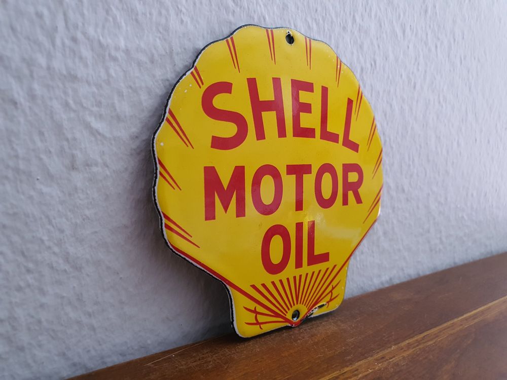 Emailschild SHELL Motor Oil Emaille Schild Reklame Retro | Acheter sur ...
