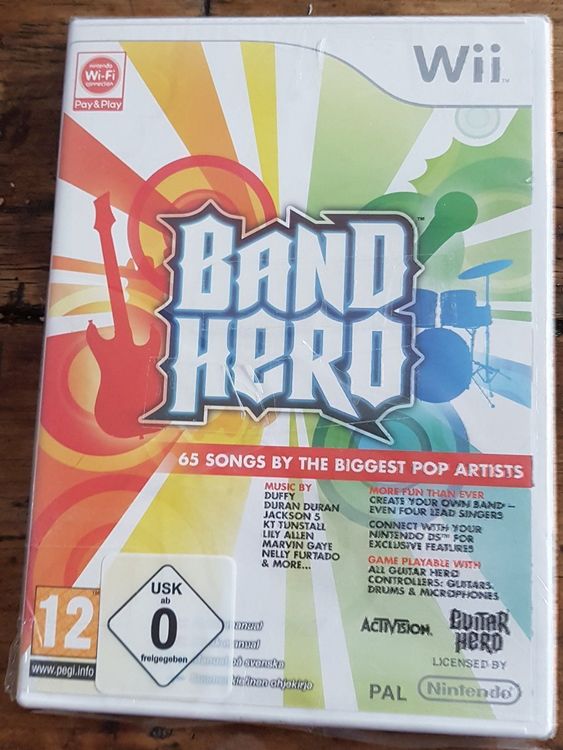 Nintendo Wii Band Hero 65 Songs von den grössten Pop Gigante | Kaufen ...
