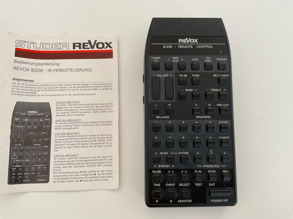 ReVox B 208 Remote Control (Gebraucht) in Langenthal für CHF 109 – mit ...