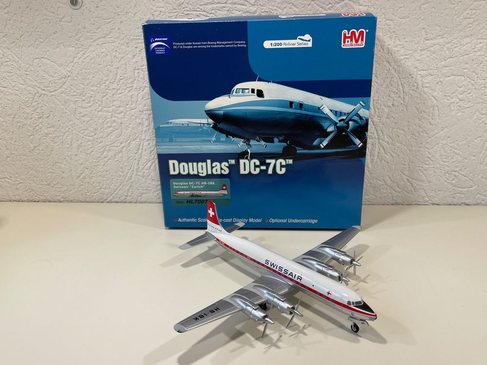 Hobby Master 1:200 Douglas DC-7C SWISSAIR „Zürich“ (Neu und ...