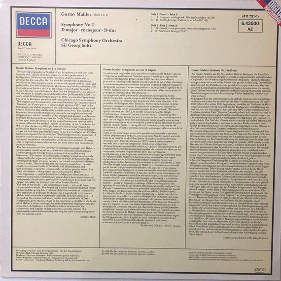 Mahler – Symphonie Nr. 1 (LP, Solti) (Gebraucht) in Grüningen für CHF 4 ...