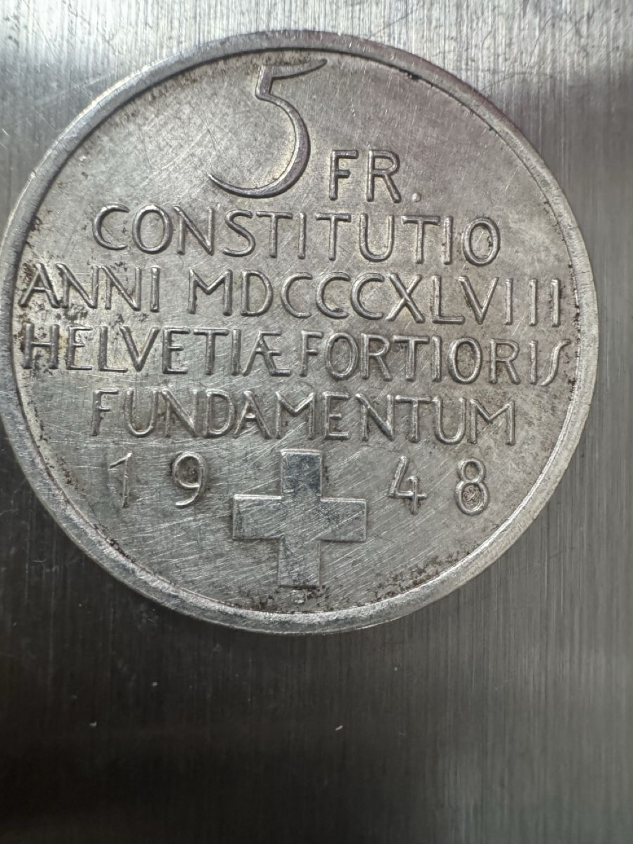 Pièce de 5 Francs Suisse 1948 - Edition rare ! (D'occasion) à Monthey ...