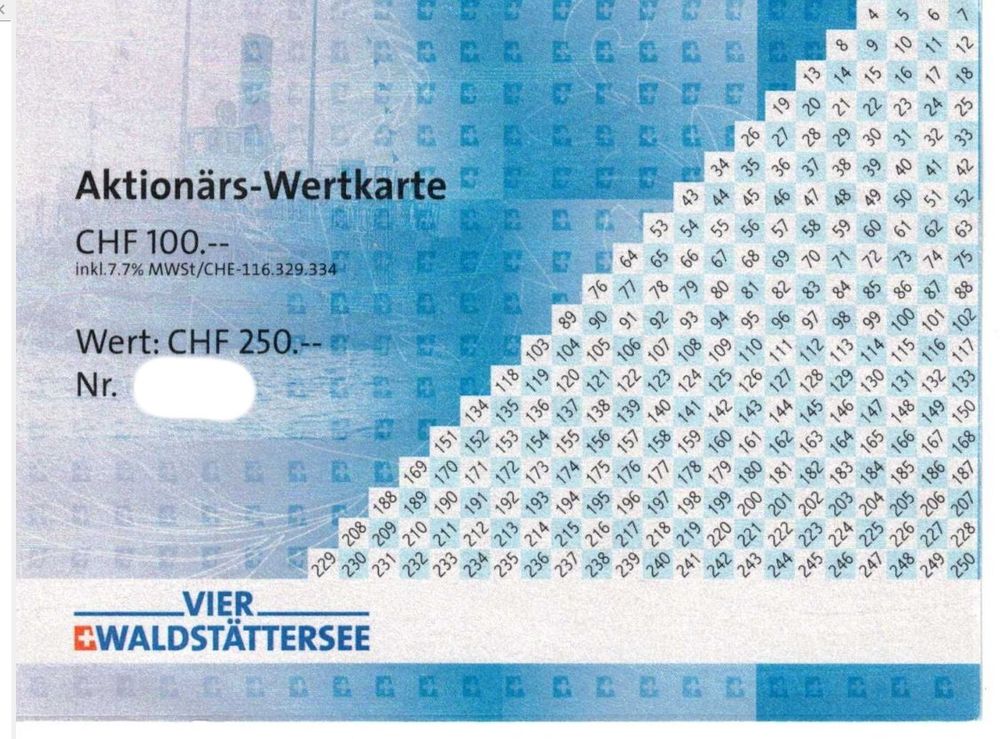 SGV Vierwaldstättersee Wertkarte CHF 250 | Kaufen auf Ricardo