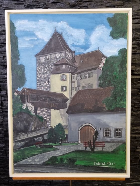 Gemälde 1998 Schloss Aarau, signiert (Patrick) (Gebraucht) in Zürich für CHF 10 – mit Lieferung ...