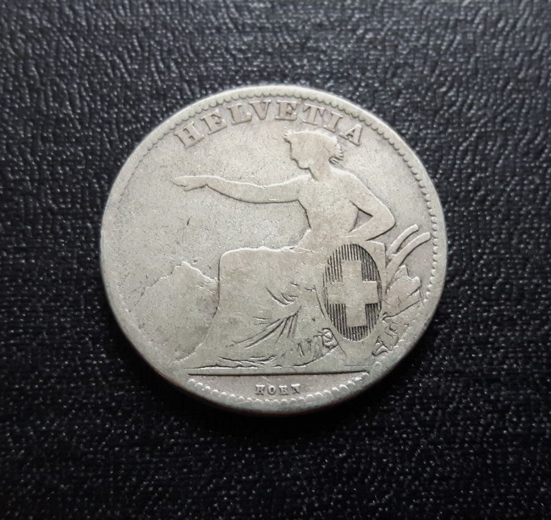 2 Fr. 1860 sitzende Helvetia (Gebraucht) in Zürich für CHF 48 – mit Lieferung auf Ricardo kaufen