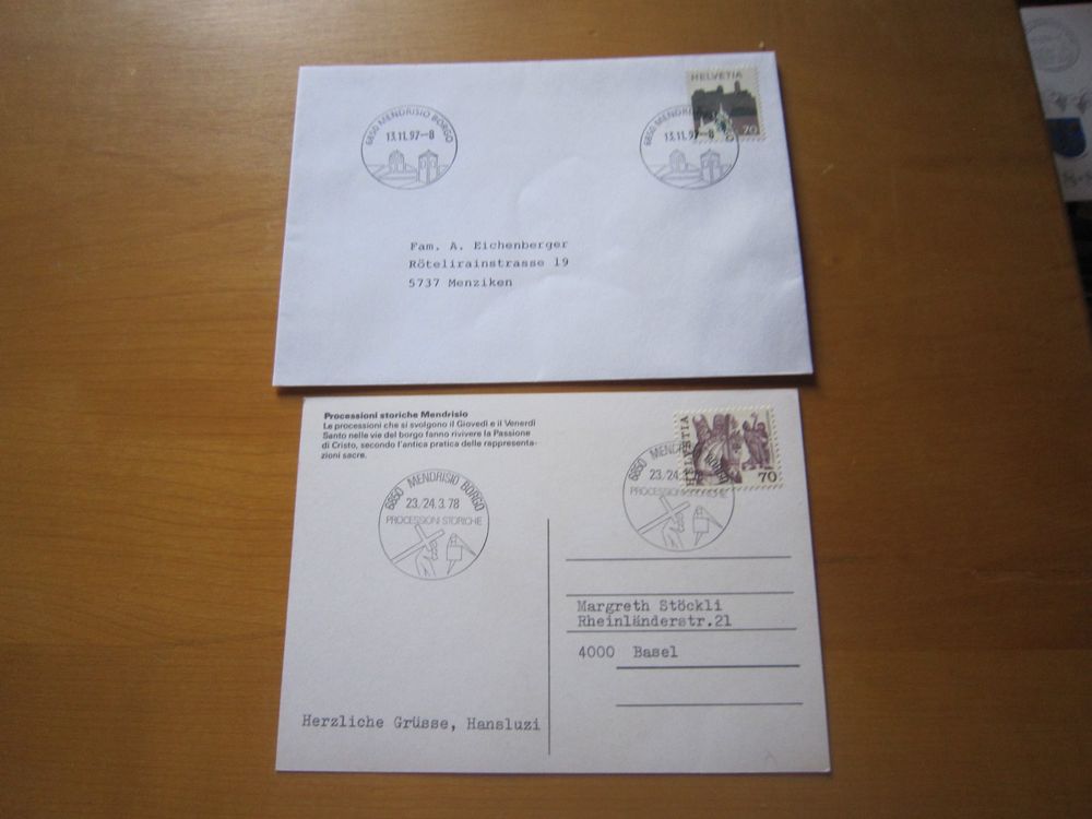 1978 Stempel MENDRISIO BORGO auf schöne Belege (Gebraucht) in Gordola ...