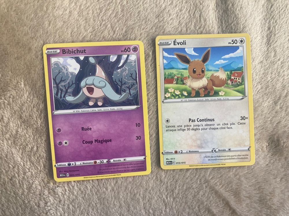 2 Cartes Pokémon Evolie et Bibichut FR (Neu (gemäss Beschreibung)) in ...