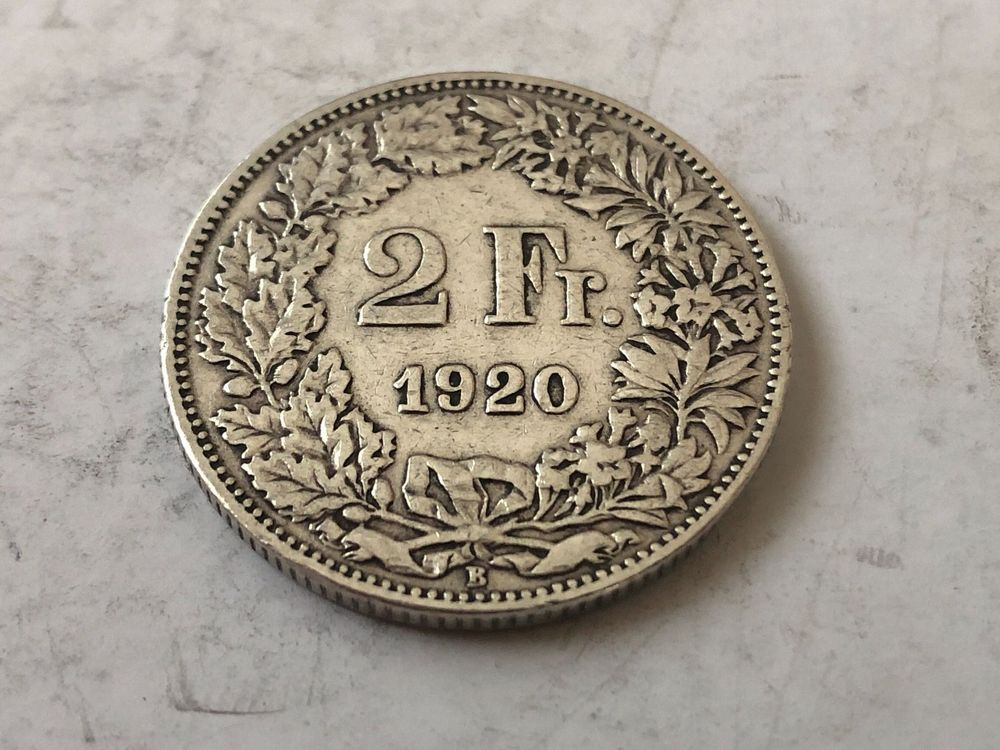 Schweiz 2 Franken 1920 Silber Rar (Gebraucht) in Flumenthal für CHF 9 – mit Lieferung auf ...