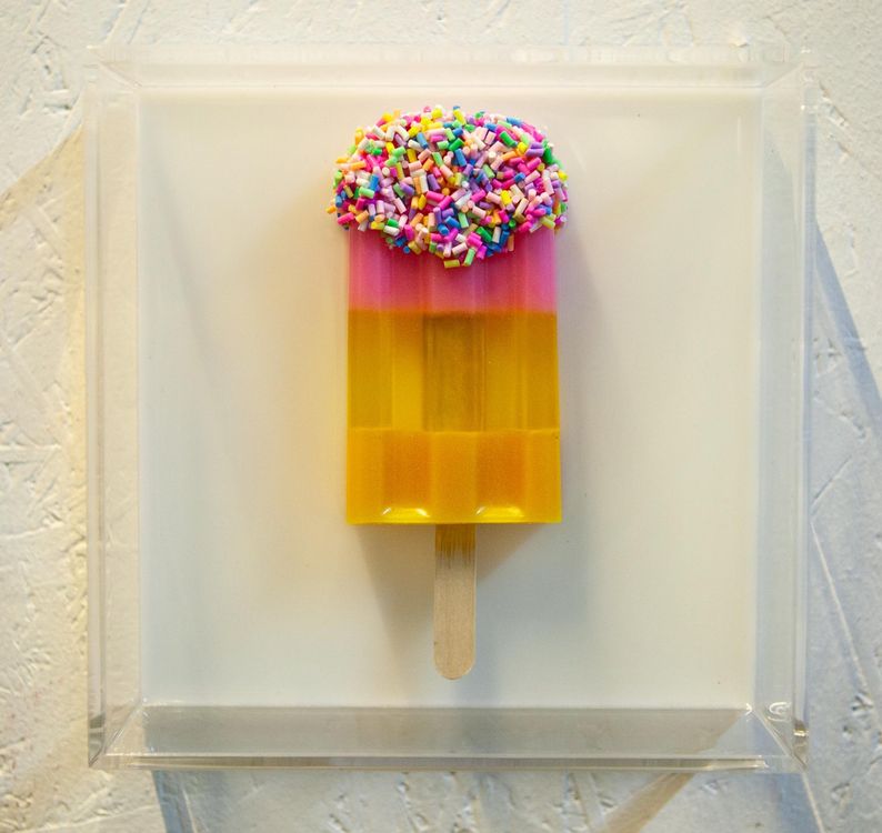 Gemälde, Pop Art, Eis am Stiel , Resinart, Unikat (Neu und ...
