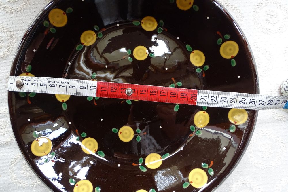 Keramik Platte Handarbeit Steiner Kiesen plat noir fait main | Kaufen auf Ricardo