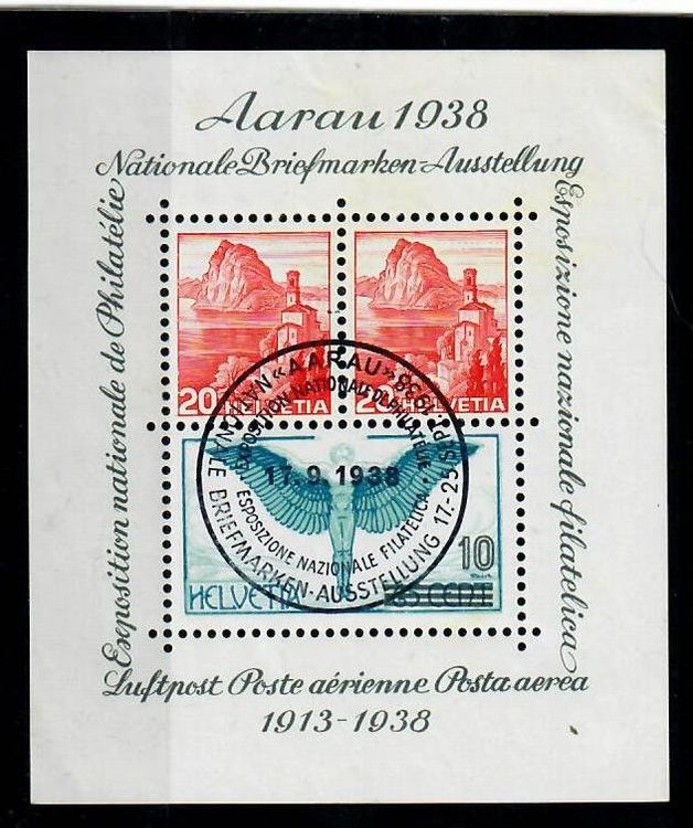 Gedenkblock Aarau 1938, ET-gestempelt, W 11 | Kaufen auf Ricardo