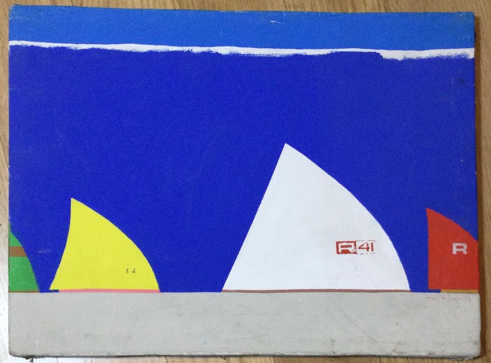 Konkrete Gemälde Unleserlich Signiert Verso Beschriftet | Acheter sur Ricardo