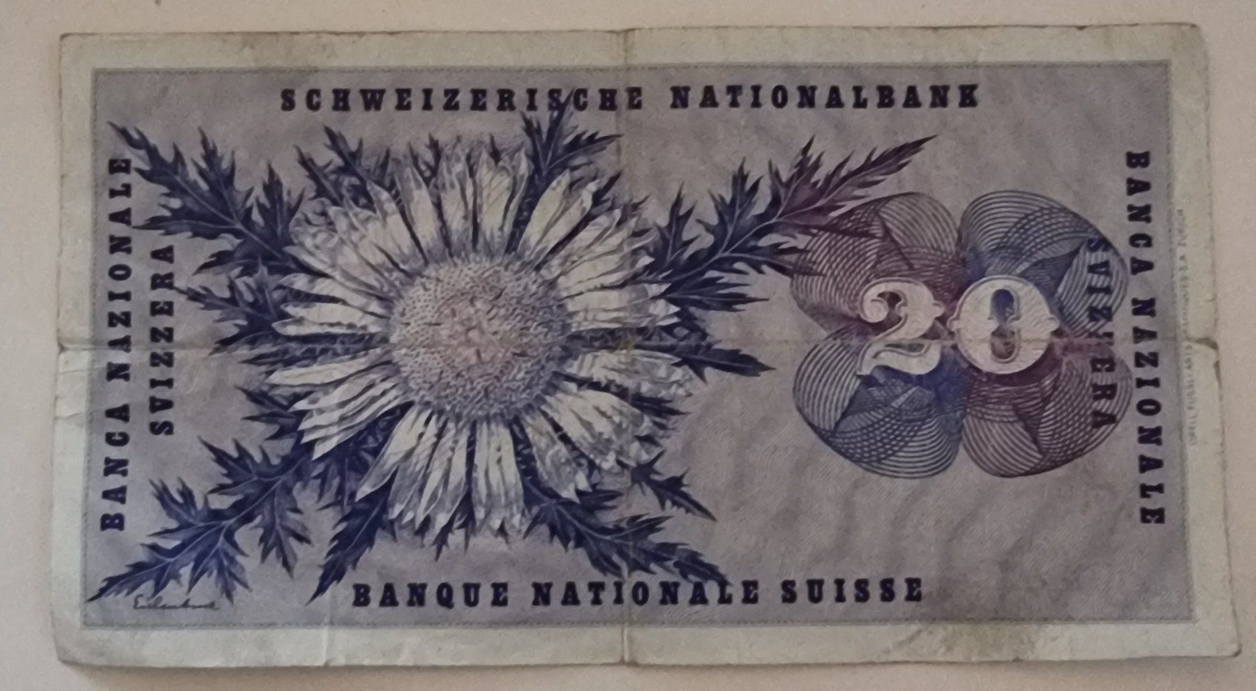 Schweizer 20 Franken Note, 1973, Serie 87X (Gebraucht) in Bellmund für ...