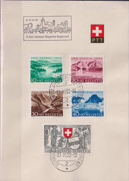 018) Faltblatt Pro Patria Satz 1952 | Kaufen auf Ricardo