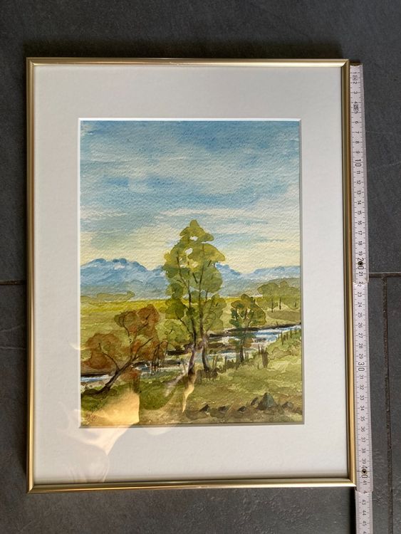 GEMÄLDE AQUARELL LANDSCHAFT SIGNIERT S. ZANIN 2000 | Kaufen auf Ricardo