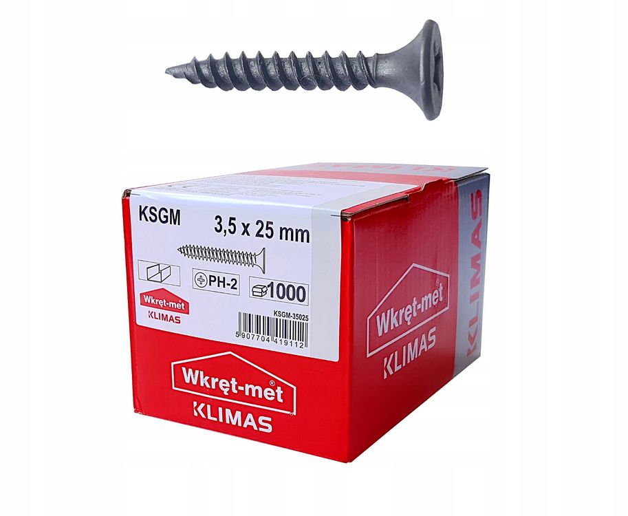 TROCKENBORDSCHRAUBEN FÜR METALL 3,5X25 KSGM 1000STK./PACK | Kaufen auf ...