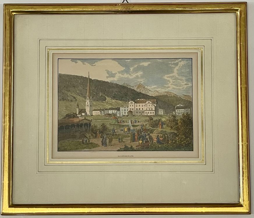 Kolorierte Stich von G.Franz & E.Heyn Davos am Platz | Kaufen auf Ricardo