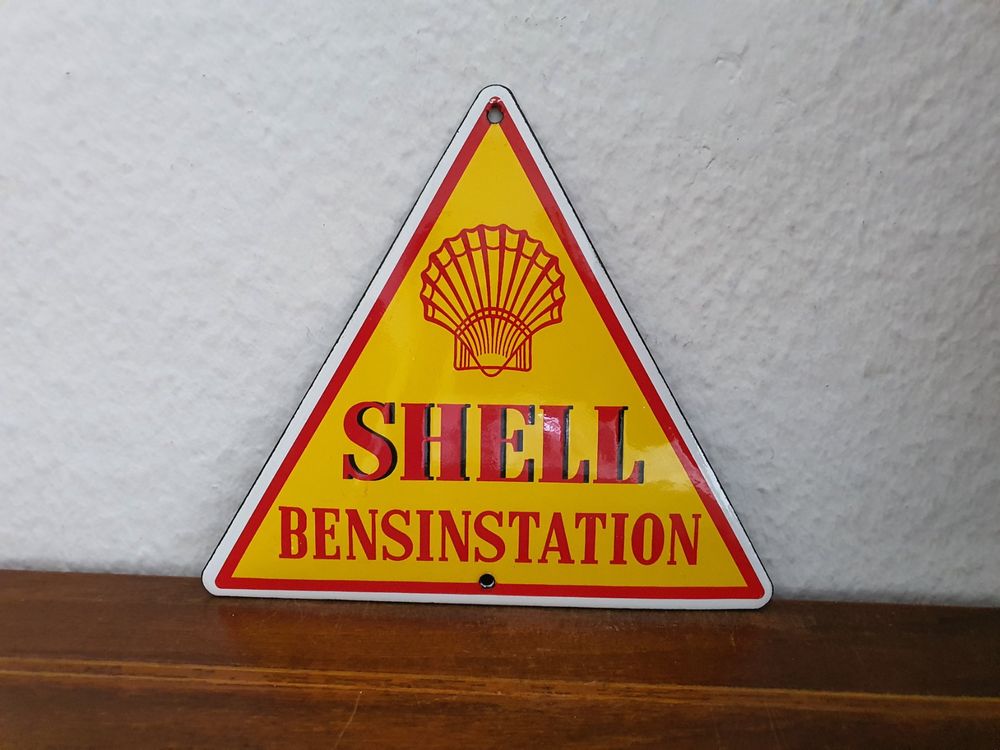 Emailschild Shell Bensinstation Emaille Schild Reklame Retro (Neu ...
