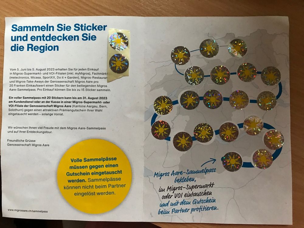 Der Migros Aare-Sammelpass (Neu (gemäss Beschreibung)) in Brunnenthal für CHF 1 – mit Lieferung ...