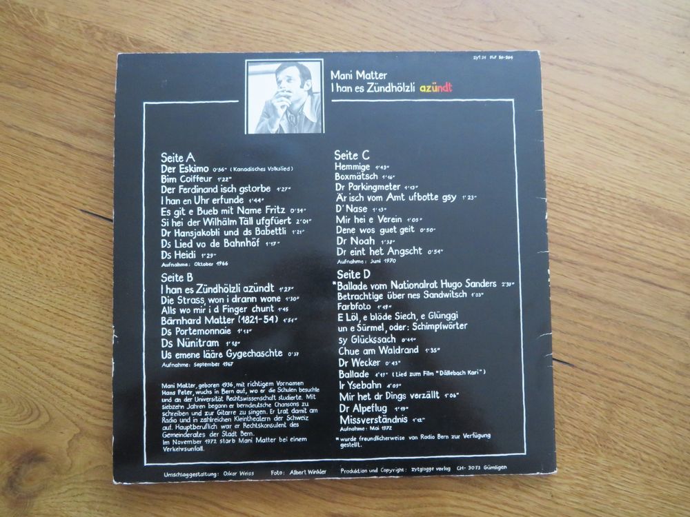 Mani Matter - I han es Zündhölzli azündt2lps - Top Zustand! (Neu ...