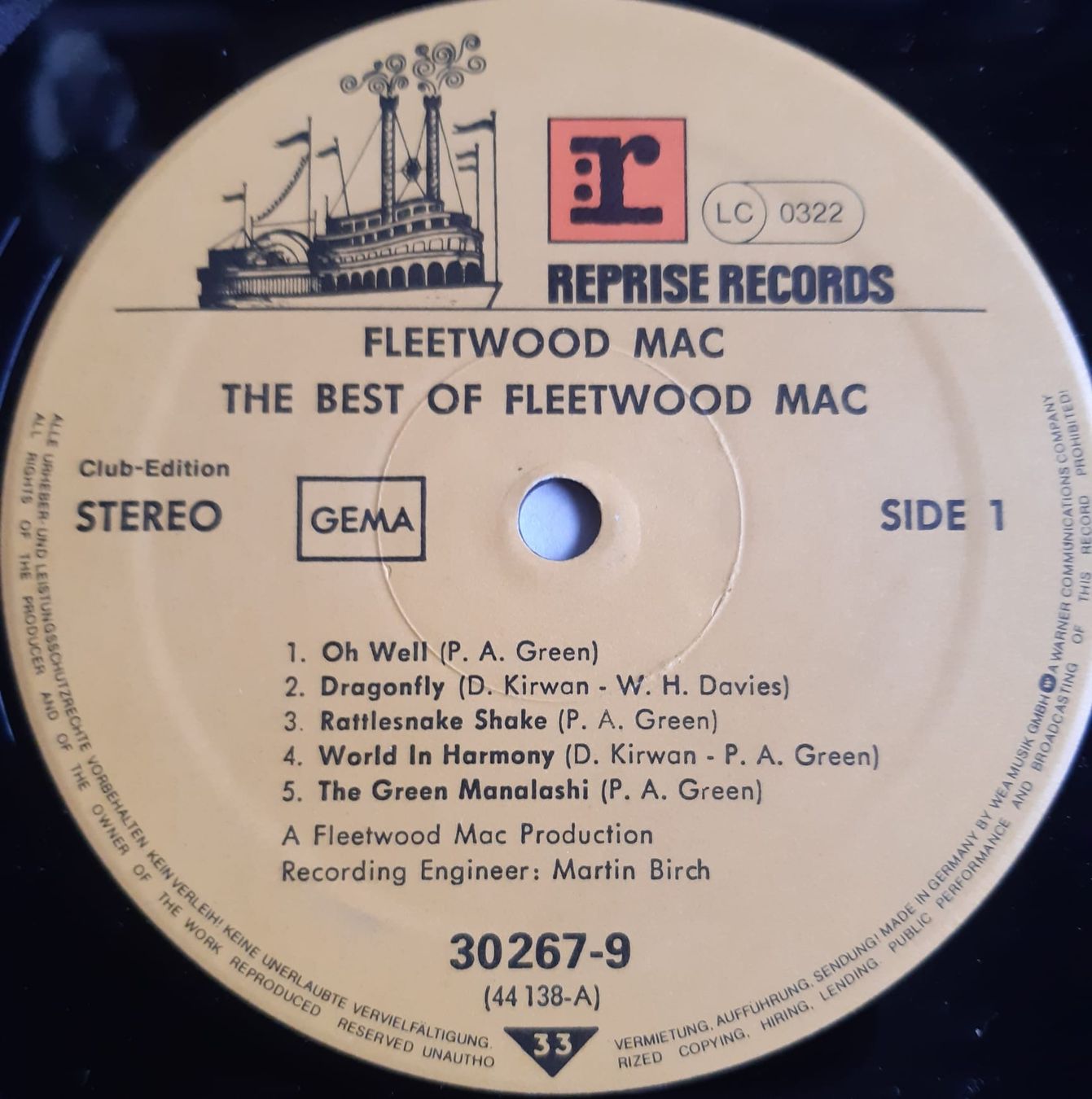 FLEETWOOD MAC: The best of Fleetwood Mac: REPRISE: 30267-9 (Gebraucht ...