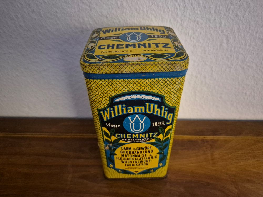 Alte William Uhlig Gewürze Blechdose Vintage Reklame Blech (Gebraucht ...