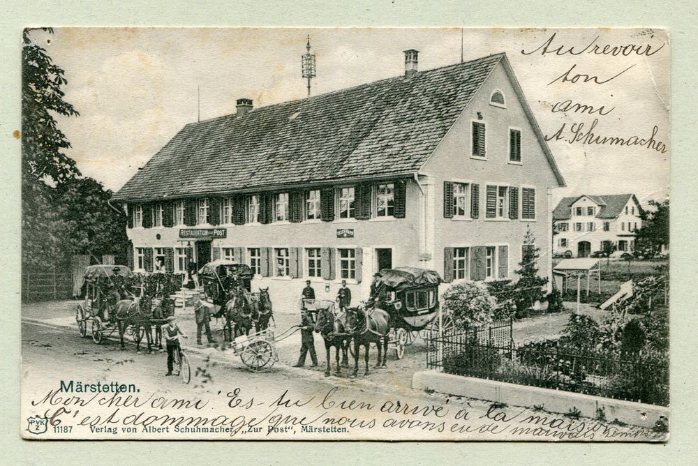Märstetten Restaurant zur Post mit Postkutsche n 1903 (Gebraucht) in ...