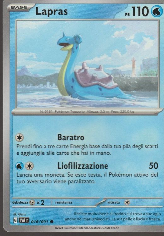 TCG POKEMON destino di Paldea PAF 016/091 LAPRAS Italian | Kaufen auf ...