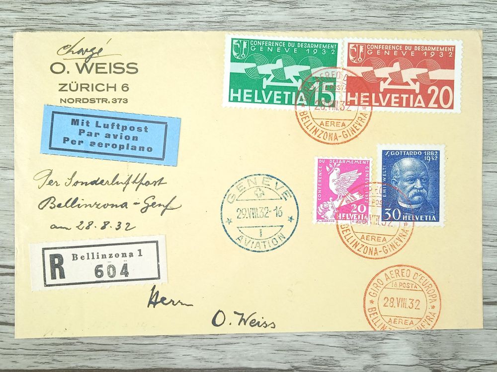 TR90 Front Enveloppe + Timbre Suisse 1932 (Gebraucht) in Cousset für CHF 12.95 – mit Lieferung ...