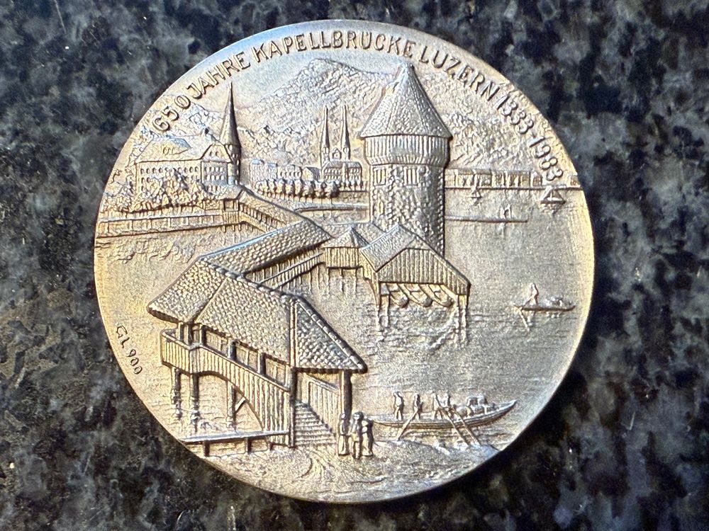 650 Jahre Kapellbrücke Luzern Medaille 1333-1983 Rarität (Gebraucht) in ...