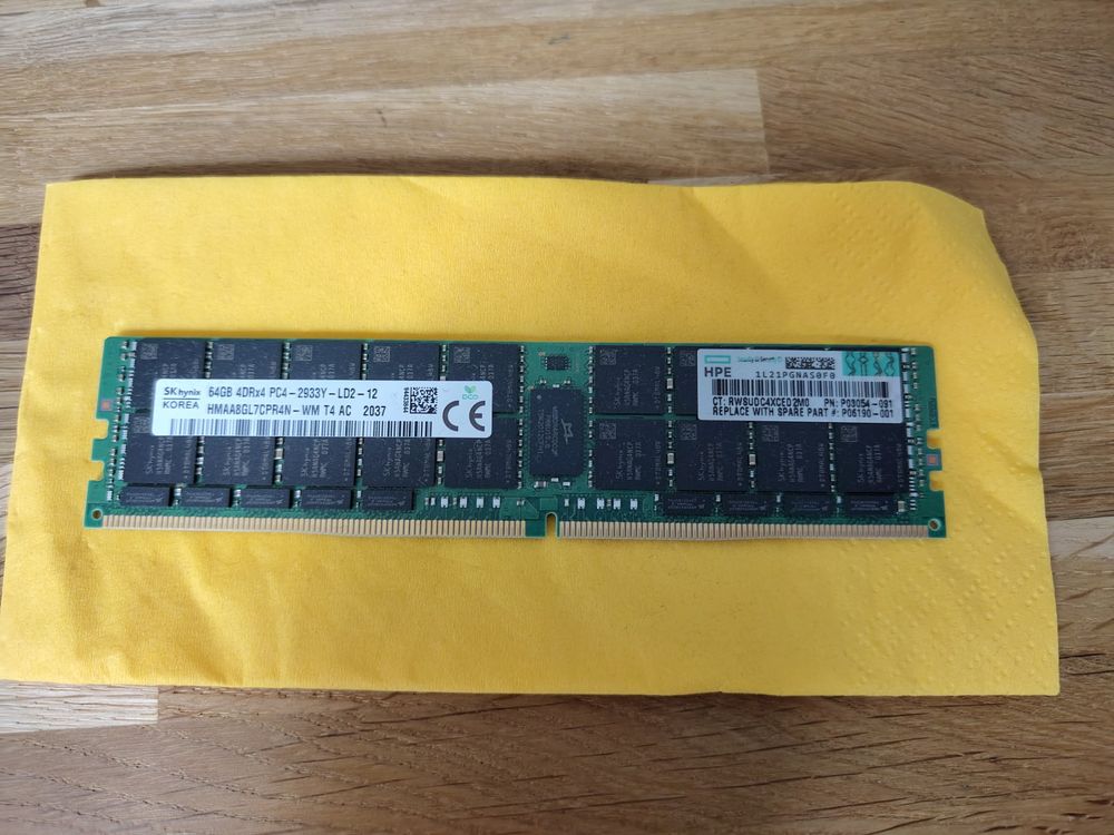 64 GB HPE Server-RAM (DDR4-2933, 4Rx4, ECC) – als defekt/ung (Defekt ...