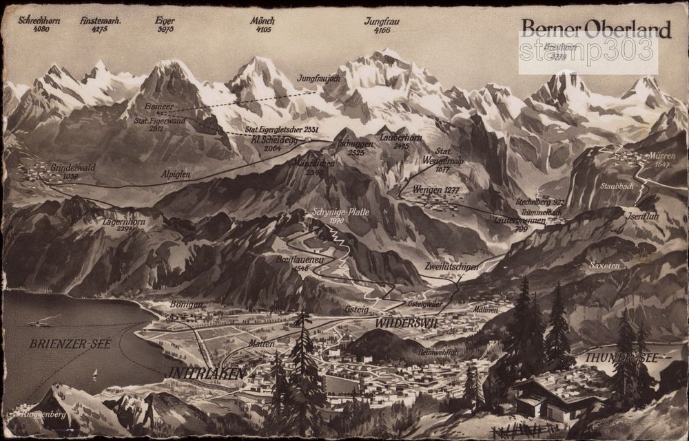 AK Interlaken mit Berner Oberland (Gebraucht) in Eggersriet für CHF 1 – mit Lieferung auf ...
