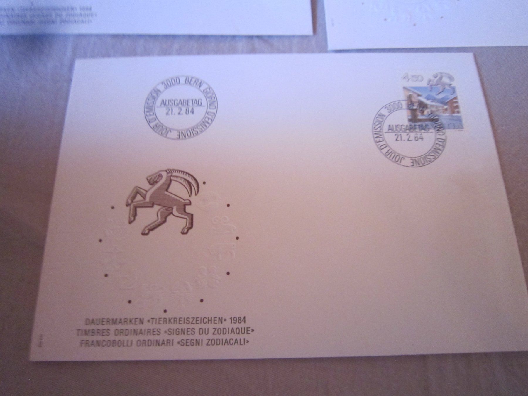 CH 1984 FDC Serie und einzeln und Spezialbrief STERNZEICHEN (Gebraucht ...