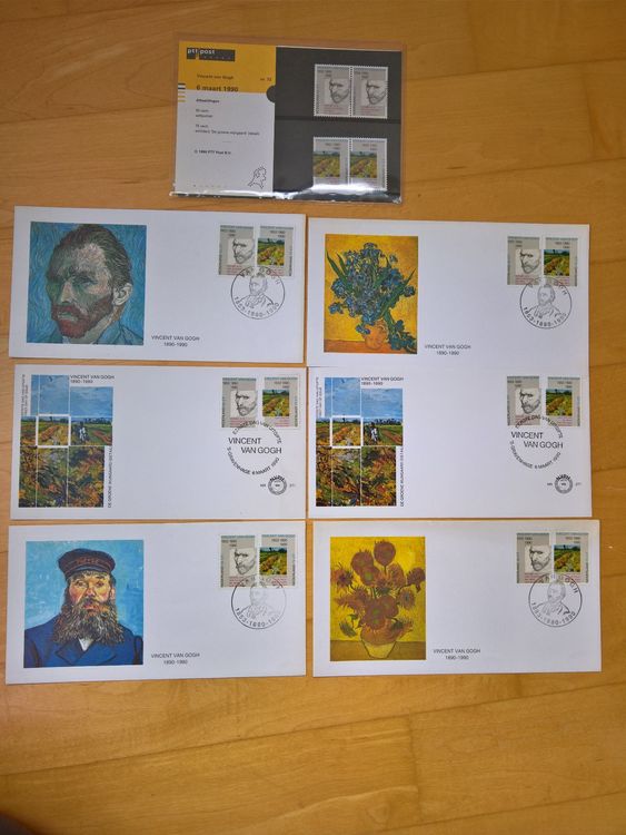 Vincent Van Gogh, 6 FDC & Marken postfrisch Niederlande 1990 (Neu ...