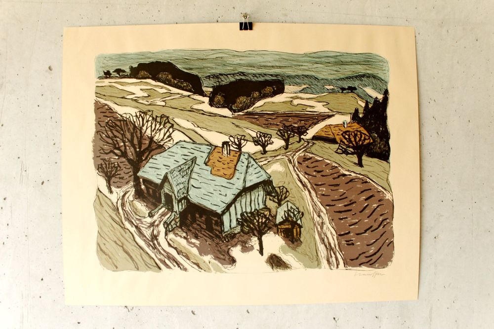 FRED STAUFFER (Swiss, 1892-1980) Bauernhaus, Lithographie (Gebraucht) in Bern für CHF 95 – mit ...