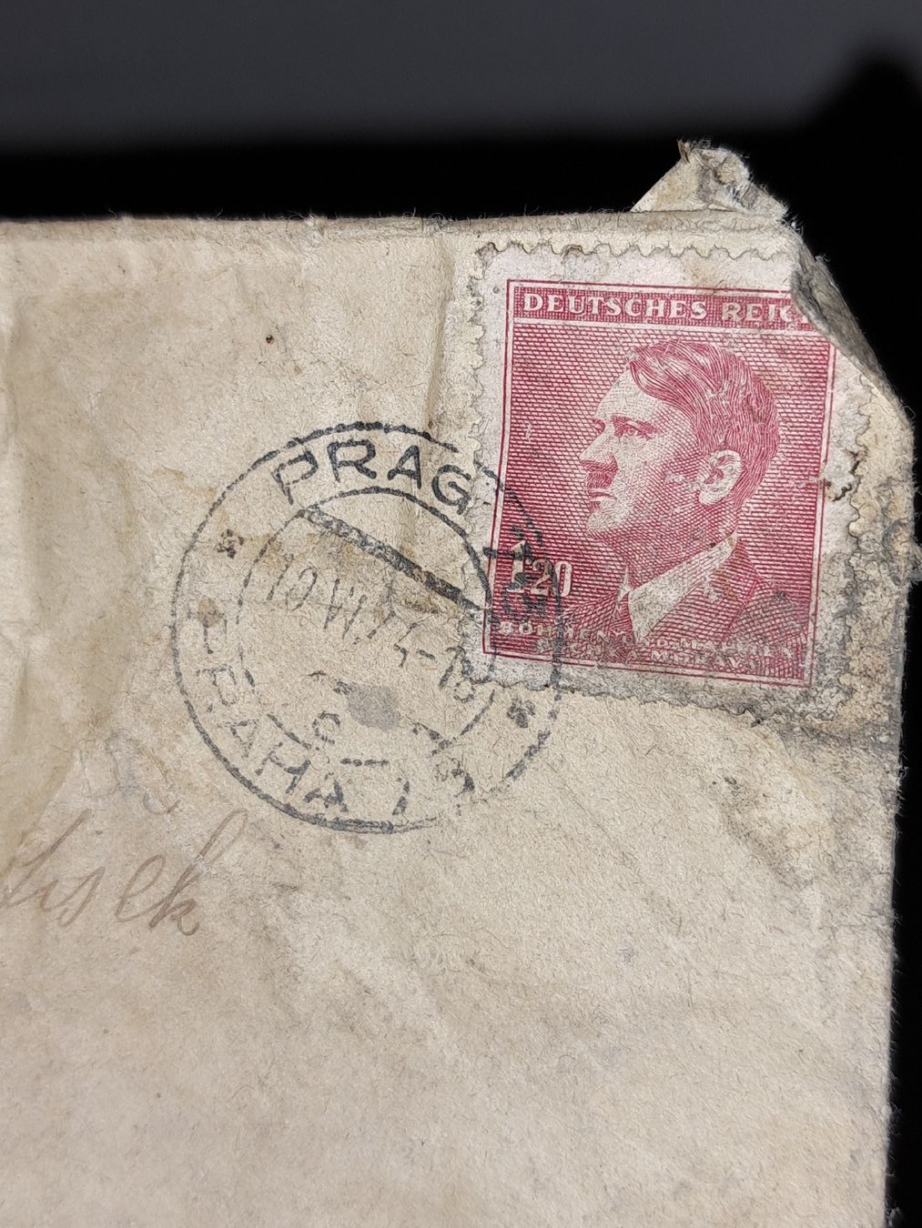 Deutsches Reich Briefmarke Hitler, Prag 1943, Rarität (Gebraucht) in ...