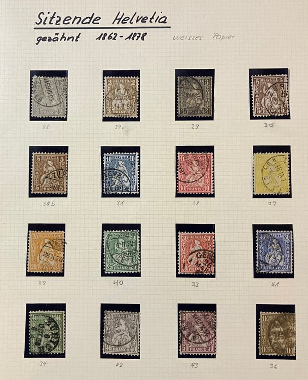 Albumblatt SITZENDE HELVETIA weisses Papier (Gebraucht) in Eschlikon TG für CHF 18 – mit ...