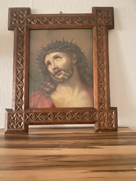 Jesus Bild mit Holzrahmen 1922 jg | Kaufen auf Ricardo