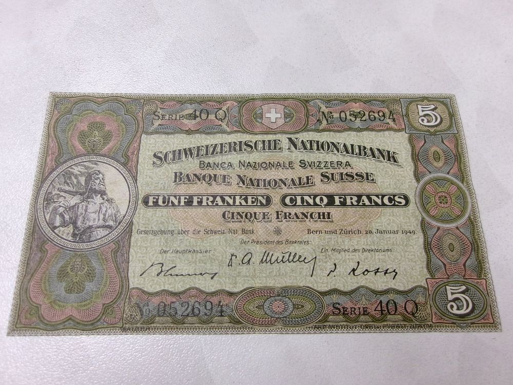 CH 5 Franken Banknote 1949 Neuwertig | Kaufen auf Ricardo