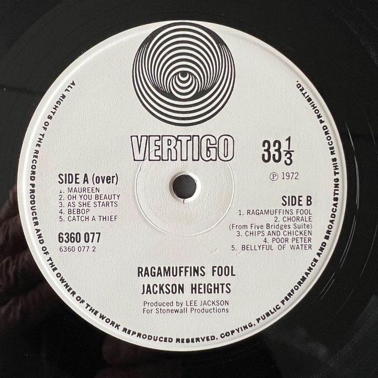 Jackson Heights - Ragamuffins Fool / 1. UK-Press. 1972 (Gebraucht) in ...