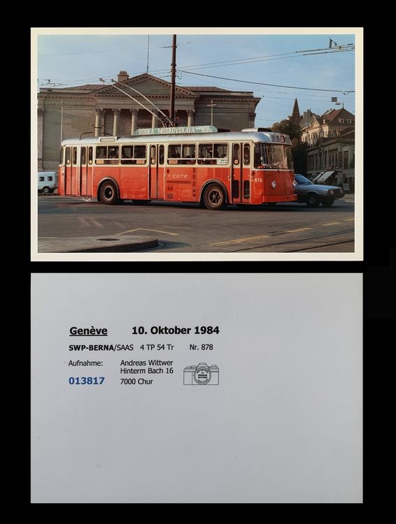 Genève TPG CGTE Trolleybus SWP BERNA 4TP Foto Ausdruck A5 (Neu (gemäss ...