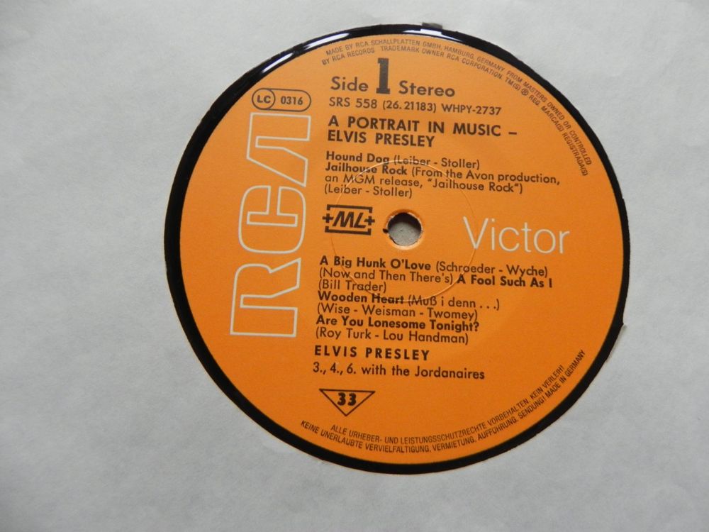 LP USA Rock `n`Roll Elvis Presley 1973 A Portrait in Music (Gebraucht ...