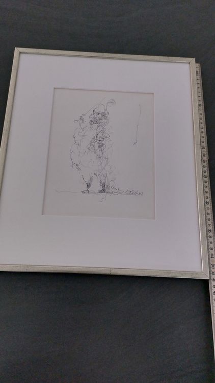 Max "Megge" Kämpf - Signierte Zeichnung 1973, gerahmt (Gebraucht) in ...
