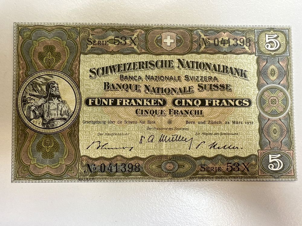 5 Fr.-Note Schweiz 1952 | Kaufen auf Ricardo